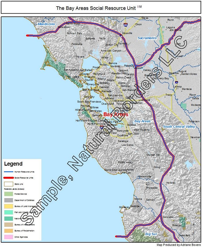 Bay Areas map - Social Resource Units of the Western USA