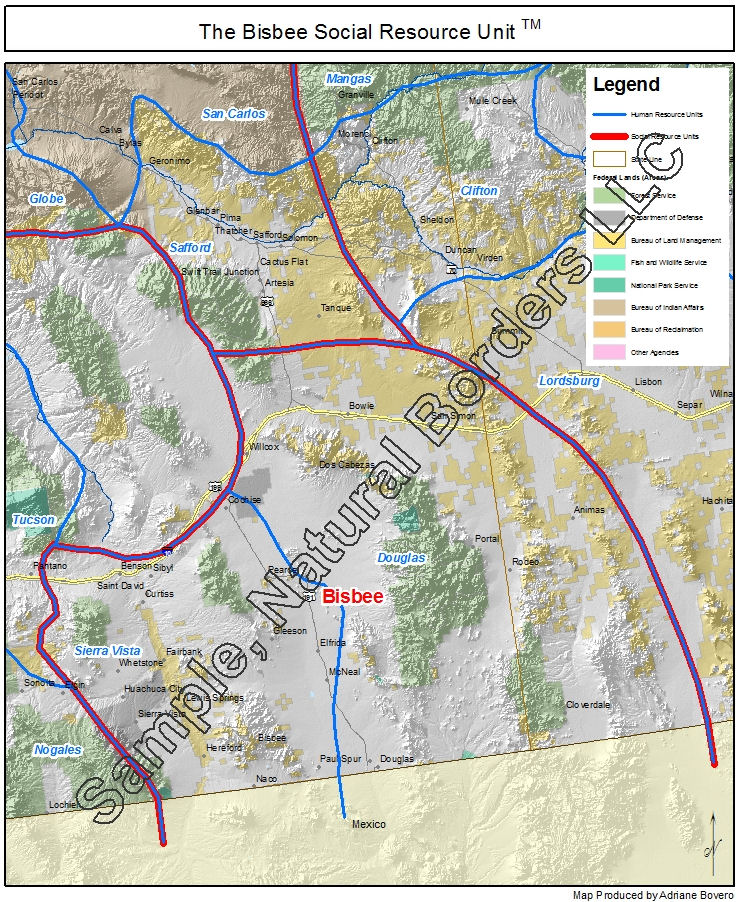 Bisbee map - Social Resource Units of the Western USA
