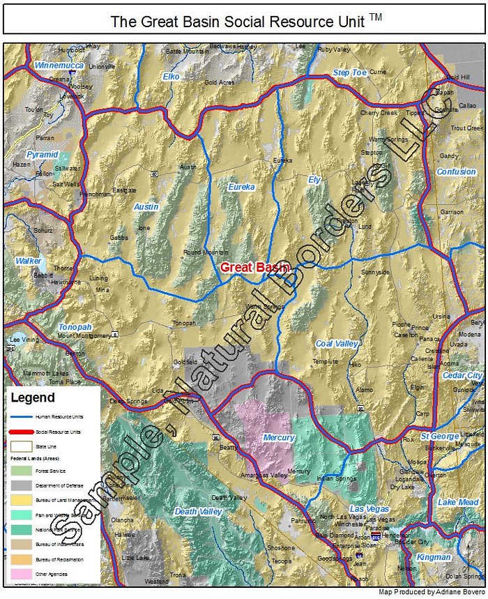 Great Basin map - Social Resource Units of the Western USA