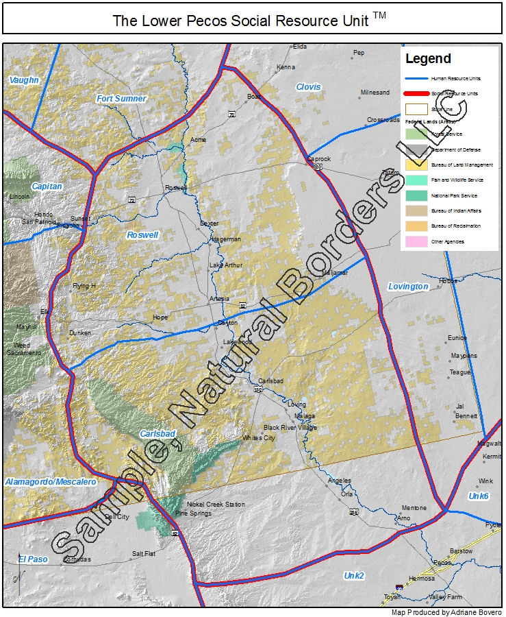 Lower Pecos map - Social Resource Units of the Western USA